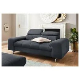 2-Sitzer COTTA "Chef" Sofas Gr. B/H/T: 201cm x 72cm x 105cm, Struktur, mit Kopfteilverstellung, schwarz mit Kopfteilverstellung