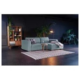 Ecksofa Tom Tailor HOME "HEAVEN STYLE S" Sofas Gr. B/H/T: 242cm x 85cm x 162cm, Struktur grob TCU, Recamiere rechts, ohne Bettfunktion-ohne Bettkasten-Metallfuß, blau (fresh tcu 6) aus der COLORS COLLECTION, wahlweise mit Bettfunktion & Bettkasten