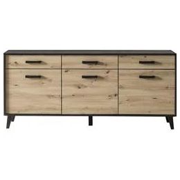 HOMETREND Sideboard INOSIGN "ARTONA" Sideboards Gr. B/H/T: 186cm x 85cm x 39,3cm, Soft Close, 3 St., schwarz (artisan/schwarz) Kommode, Breite 186 cm