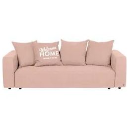 Schlafsofa Tom Tailor HOME "HEAVEN CASUAL SLEEP" Sofas Gr. B/H/T: 244 cm x 85 cm x 112 cm, Struktur grob TCU, mit Bettfunktion-mit Bettkasten, rosa (light rose tcu 27) aus der COLORS COLLECTION, inklusive Bettfunktion & Bettkasten