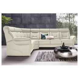 Ecksofa Places of Style "Sardinien L-Form" Sofas Gr. B/H/T: 295cm x 103cm x 241cm, Kunstleder, langer Schenkel rechts, Kopfteilverstellung, beige (creme) mit Kopfteilverstellung, wahlweise Bettfunktion