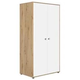 Kleiderschrank GALIPETTE "Arthur", braun (eiche artisan, weiß), B:93cm H:184cm T:56cm, Spanplatte, Schränke, Drehtürenschrank Kleiderschrank Kinderkleiderschrank, mit 2 Einlegeböden und Kleiderstange