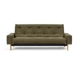 Schlafsofa INNOVATION LIVING TM "MIMER hochwertige Schlaffunktion, aktuelles Design und extra Komfort" Sofas Gr. T: 100 cm, Feincord CORDUFINE, grün (piniengrün 316 cordufine) Taschenfederkernmatratze, Breite Liegefläche 140 cm