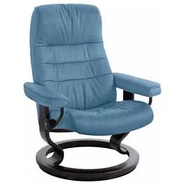 Relaxsessel stressless "Opal", blau (sparrow blau), B:76cm H:99cm T:74cm, Leder BATICK: Batick ist ein leicht korrigiertes, durchgefärbtes und genarbtes Möbelleder, bei dem die meisten Unebenheiten und Spuren in der Regel entfernt wurden. Batick wird mitunter doppeltönig gefärbt, um der Oberfläche mehr Lebendigkeit zu verleihen. Dank einer schützenden Oberflächenbehandlung lassen sich die meisten 