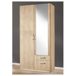 Kleiderschrank Priess "Bilbao", braun (struktureichefarben hell), B:94cm H:193cm T:54cm, Holzwerkstoff, Schränke, Drehtürenschrank Kleiderschrank, Türanschlag links oder rechts