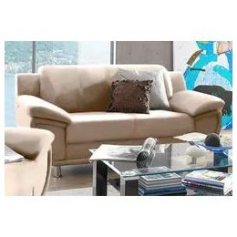 2-Sitzer Trendmanufaktur "Rondo, Breite 178 cm, breite Armlehnen, Füße chromfarben" Sofas Gr. B/H/T: 178cm x 85cm x 94cm, Kunstleder SOFTLUX, Ohne Federkern, beige (creme) Couch wahlweise mit Federkern und in verschiedenen Bezügen bestellbar