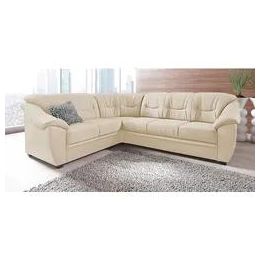 Sit & More Ecksofa SIT & MORE "Savona L-Form" Sofas Gr. B/H/T: 262cm x 90cm x 212cm, NaturLEDER, langer Schenkel rechts, mit Bettfunktion, beige (creme) wahlweise mit Bettfunktion, inklusive Federkern, frei im Raum stellbar