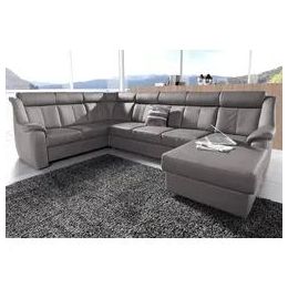 Sit & More Wohnlandschaft SIT & MORE "Basel U-Form" Sofas Gr. B/H/T: 315cm x 98cm x 210cm, Luxus-Microfaser ALTARA NUBUCK, Recamiere rechts, ohne Relaxfunktion, grau wahlweise mit Relaxfunktion