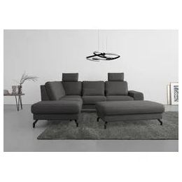 Sit & More Ecksofa SIT & MORE "Cinturo L-Form", grau (anthrazit), B:260cm H:88cm T:226cm, Sofas, inklusive Sitztiefenverstellung und Federkern, Sitzhöhe 45 cm