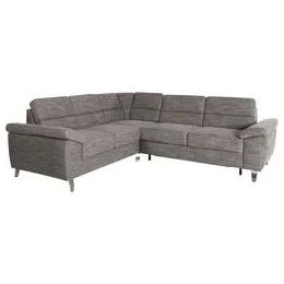 Sit & More Ecksofa SIT & MORE "Sorano L-Form" Sofas Gr. B/H/T: 249cm x 88cm x 229cm, Struktur grob, langer Schenkel rechts, ohne Funktion, grau wahlweise mit Bett- und Relaxfunktion, inkl. Bettkasten