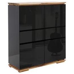 Highboard MCA furniture "Chiaro" Sideboards Gr. B/H/T: 102cm x 115cm x 40cm, 2 St., schwarz (schwarz hochglanz) Breite ca. 102 cm