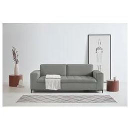 3-Sitzer OTTO products "Grazzo" Sofas Gr. B/H/T: 218 cm x 80 cm x 90 cm, Struktur (recyceltes Polyester), grau (taupe) Sofas hochwertige Stoffe aus recyceltem Material, Steppung im Sitzbereich