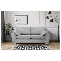 3-Sitzer Home Affaire "Savoy" Sofas Gr. B/H/T: 208 cm x 95 cm x 107 cm, Struktur weich, grau (hellgrau) gemütliches Sofa mit vielen Kissen, in 2 Bezugsqualitäten