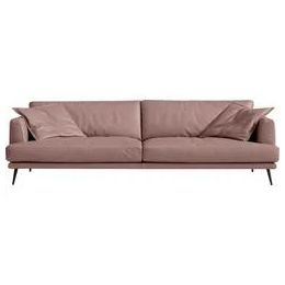 2,5-Sitzer Egoitaliano "Sophia, Designsofa mit extrakomfortablem Sitzkomfort" Sofas Gr. B/H/T: 214cm x 77cm x 96cm, Leder NUVOLE, 2,5 Sitzer, rosa (altrosa) Daunenfederung, inkl. 2 Kissen