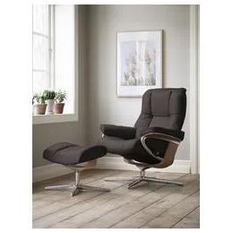 Relaxsessel stressless "Mayfair" Sessel Gr. Leder PALOMA, Cross Base Eiche, Relaxfunktion-Drehfunktion-PlusTMSystem-Gleitsystem-BalanceAdaptTM, B/H/T: 83cm x 102cm x 74cm, braun (chocolate paloma) mit Cross Base, Größe S, M & L, Holzakzent Eiche