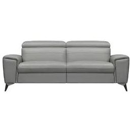 2,5-Sitzer Places of Style "Theron" Sofas Gr. B/H/T: 201cm x 75cm x 104cm, Leder, grau (dunkelgrau) elektrische Relaxfunktion, Kopfteilverstellung, mit USB-Anschluss.