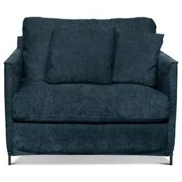 Loveseat furninova "Petito" Sessel Gr. Velours, B/H/T: 103 cm x 82 cm x 102 cm, blau (petrol) abnehmbarer Hussenbezug, alle Kissen mit Federn gefüllt, 2 Zierkissen