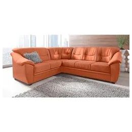 Sit & More Ecksofa SIT & MORE "Savona L-Form" Sofas Gr. B/H/T: 262cm x 90cm x 212cm, Kunstleder SOFTLUX, langer Schenkel rechts, ohne Bettfunktion, orange (terrakotta) wahlweise mit Bettfunktion, inklusive Federkern, frei im Raum stellbar