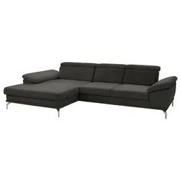 Sit & More Ecksofa SIT&MORE "Scorpio L-Form" Sofas Gr. B/H/T: 311 cm x 85 cm x 181 cm, Struktur fein, mega-Recamiere links, mit Sitztiefenverstellung-mit Kopfteilverstellung, grau (anthrazit) inklusive Sitztiefenverstellung, wahlweise mit Kopfverstellung