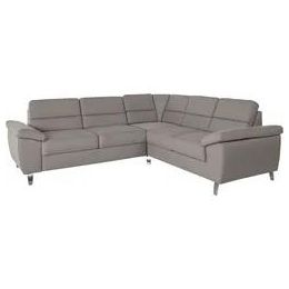 Sit & More Ecksofa SIT & MORE "Sorano L-Form" Sofas Gr. B/H/T: 249cm x 88cm x 229cm, Struktur fein, langer Schenkel links, ohne Funktion, grau (hellgrau) wahlweise mit Bett- und Relaxfunktion, inkl. Bettkasten