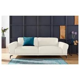 2,5-Sitzer W.Schillig "montanaa" Sofas Gr. B/H/T: 232cm x 78cm x 94cm, Longlife Xtra-Leder Z59, weiß (weiß z59) mit Metallfüßen in Schwarz pulverbeschichtet, Breite 232 cm