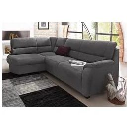 Sit & More Ecksofa SIT & MORE "Pandora L-Form" Sofas Gr. B/H/T: 251cm x 91cm x 176cm, Luxus-Microfaser, Ottomane links, mit Bettfunktion-mit Bettkasten, grau (anthrazit) wahlweise mit Bettfunktion und Bettkasten