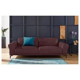 2,5-Sitzer W.Schillig "montanaa" Sofas Gr. B/H/T: 232 cm x 78 cm x 94 cm, Longlife Xtra-Leder Z69, braun (mocca z69) mit Metallfüßen in Schwarz pulverbeschichtet, Breite 232 cm