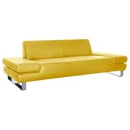 3-Sitzer W.Schillig "taboo" Sofas Gr. B/H/T: 232cm x 76cm x 91cm, Longlife Xtra-Leder Z69, mit Armlehnenverstellung, gelb (lemon z69) mit Normaltiefe, inklusive Armlehnenverstellung