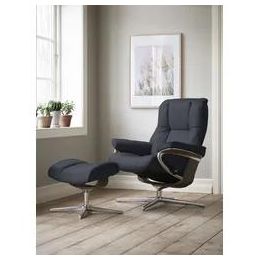 Relaxsessel stressless "Mayfair" Sessel Gr. Leder PALOMA, Cross Base Wenge, Relaxfunktion-Drehfunktion-PlusTMSystem-Gleitsystem-BalanceAdaptTM, B/H/T: 92cm x 103cm x 79cm, blau (shadow blue paloma) mit Cross Base, Größe S, M & L, Holzakzent Wenge