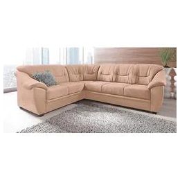 Sit & More Ecksofa SIT&MORE "Savona L-Form" Sofas Gr. B/H/T: 262 cm x 90 cm x 212 cm, NaturLEDER, langer Schenkel rechts, mit Bettfunktion, braun (café) wahlweise mit Bettfunktion, inklusive Federkern, frei im Raum stellbar