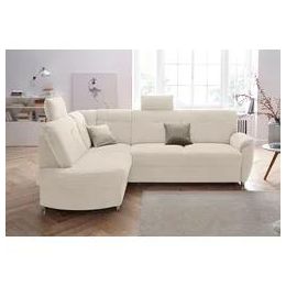 Sit & More Ecksofa SIT & MORE "Sonoma L-Form" Sofas Gr. B/H/T: 246cm x 91cm x 176cm, Luxus-Microfaser, Ottomane links, mit Bettfunktion, beige (creme) wahlweise mit Bettfunktion und Bettkasten