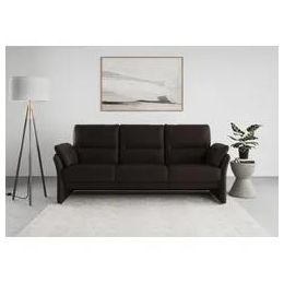 3-Sitzer DOMO collection "Pina" Sofas Gr. B/H/T: 219 cm x 95 cm x 88 cm, Luxus-Microfaser Lederoptik, braun mit Federkern, Breite 219cm