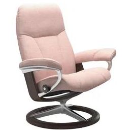 Relaxsessel stressless "Consul", pink (light pink q2 faron), B:91cm H:102cm T:79cm, Leder BATICK: BATICK ist ein leicht korrigiertes, durchgefärbtes und genarbtes Möbelleder, bei dem die meisten Unebenheiten und Spuren in der Regel entfernt wurden., Leder PALOMA: PALOMA ist ein durchgefärbtes Semianilin-Möbelleder mit natürlicher Narbung., ROHLEDER Stoff Q2 FARON: Ein fester zuverlässiger Bouclu00