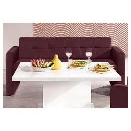 Hockerbank exxpo - SOFA FASHION Hocker Gr. B/H/T: 182cm x 82cm x 68cm, Luxus-Microfaser, rot (burgundy) Essbank Polsterbank Hocker mit Rückenlehne