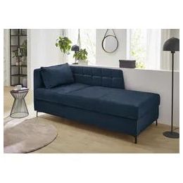 Jockenhöfer Recamiere JOCKENHÖFER GRUPPE Sofas Gr. B/T: 207cm x 98cm, Samtoptik, blau (dunkelblau) Studioliege mit verstellbarem Kopf- und Fussteil Bettkasten