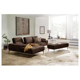 Ecksofa W.Schillig "run, Designsofa mit tollem Sitzkomfort, L-Form", braun (espresso s37), B:299cm H:88cm T:178cm, Longlife Xtra-Leder Z73: Naturwalkleder der Luxusklasse aus den erlesensten Rohhäuten. Hautstärke 1, 1 u2013 1, 3 mm, ROHLEDER Jacquard-Flachgewebe Q2 W60 (63% Polyester, 37% Polyacryl), ROHLEDER Chenille-Flachgewebe Q2 W77 (68% Polyacryl, 32% Polyester), Stoff S37 (100% Polyester), S