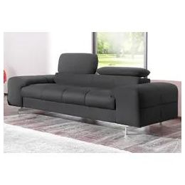 2-Sitzer COTTA "Chef" Sofas Gr. B/H/T: 196cm x 72cm x 105cm, NaturLEDER, mit Kopfteilverstellung, schwarz 2-Sitzer mit eleganter Steppung, Bodenfreiheit 12,5 cm