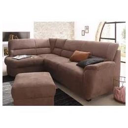 Sit & More Ecksofa SIT & MORE "Pandora L-Form" Sofas Gr. B/H/T: 251cm x 91cm x 176cm, Luxus-Microfaser ALTARA NUBUCK, Ottomane links, mit Bettfunktion-ohne Bettkasten, braun (schoko) wahlweise mit Bettfunktion und Bettkasten