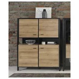 Highboard FORTE Sideboards Gr. B/H/T: 121,3cm x 152,3cm x 40,2cm, schwarz Breite ca. 121 cm