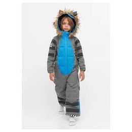 Schneeoverall WeeDo "RACOONDO" Gr. 104/116, Normalgrößen, grau (grau melange) Jungen Overalls Funktional, limitiert, nachhaltig produziert