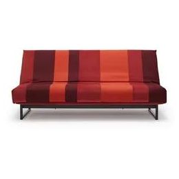 3-Sitzer INNOVATION LIVING TM "Fraction Patchwork, Schlafsofa, Funktionssofa" Sofas Gr. B/H/T: 200cm x 92cm x 100cm, Polyester, gleichschenklig, rot mix Dauerschlaffunktion, elegant, bequem, Rückenlehne 3-fach verstellbar