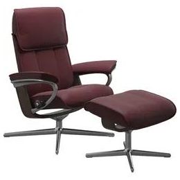 Relaxsessel stressless "Admiral" Sessel Gr. Leder BATICK, Cross Base Wenge, Relaxfunktion-Drehfunktion-PlusTMSystem-Gleitsystem-BalanceAdaptTM, B/H/T: 93 cm x 103 cm x 79 cm, rot (bordeaux batick) mit Cross Base, Größe M & L, Holzakzent Wenge