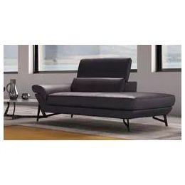 Ottomane Egoitaliano "Narcisa, Designsofa" Sofas Gr. B/H/T: 174cm x 96cm x 110cm, Leder BULL, Ottomane rechts, schwarz mit verstellbarer Kopfstütze, Solitärmöbel als Blickfang