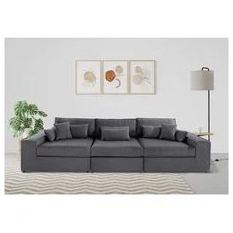 3-Sitzer RAUM.ID "Enid" Sofas Gr. B/H: 360cm x 75cm, Struktur, schwarz 3 Teile, bestehend aus Modulen, in vielen Bezügen, auch Breitcord