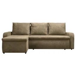 Ecksofa Inosign "Kahira" Sofas Gr. B/H/T: 235cm x 92cm x 158cm, Microfaser, Recamiere beidseitig montierbar, braun Recamiere beidseitig montierbar, mit Bettfunktion und Bettkasten