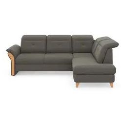 Ecksofa Home Affaire "Dangast L-Form" Sofas Gr. B/H/T: 269cm x 92cm x 200cm, Luxus-Microfaser Euphoria, Ottomane rechts, ohne Bett und ohne Bettkasten-ohne Relaxfunktion, braun (schlamm) Kopfteilverstellung, wahlweise mit motorischer Relaxfunktion