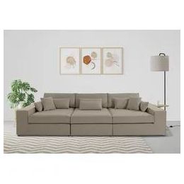 3-Sitzer RAUM.ID "Enid" Sofas Gr. B/H: 360cm x 75cm, Struktur (100% Polyester), grau (taupe) 3 Teile, bestehend aus Modulen, in vielen Bezügen, auch Breitcord