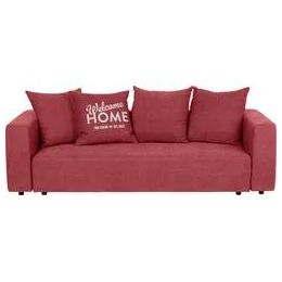 Schlafsofa Tom Tailor HOME "HEAVEN CASUAL SLEEP" Sofas Gr. B/H/T: 244cm x 85cm x 112cm, Struktur grob TCU, mit Bettfunktion-mit Bettkasten, orange (soft copper tcu 37) aus der COLORS COLLECTION, inklusive Bettfunktion & Bettkasten