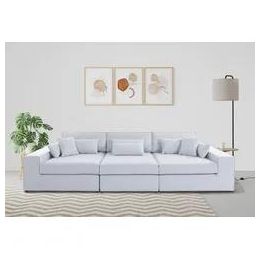 3-Sitzer RAUM.ID "Enid" Sofas Gr. B/H: 360cm x 75cm, Struktur (100% Polyester), silberfarben (silber) 3 Teile, bestehend aus Modulen, in vielen Bezügen, auch Breitcord