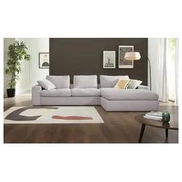 Ecksofa Alina "Sandy" Sofas Gr. B/T: 326cm x 180cm, Cord GCT, Recamiere rechts, braun (braungrau gct 149) mit Recamiere, in modernem Cordstoff